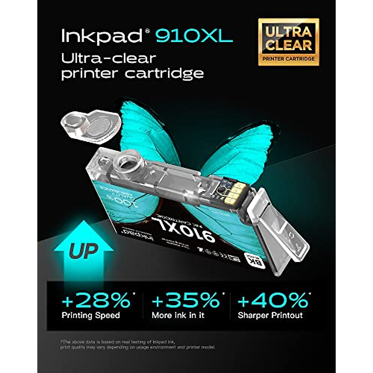 910XL Ink Cartridges Compatible with HP Printers for HP 910 XL 910XL Ink Cartridge Combo Pack Use with 8025 8020 8028 8035 8023 Officejet 8022 8010 8015 Printer (B/C/M/Y - 4 Pack)