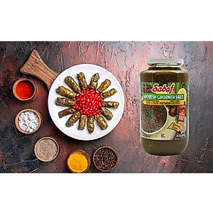 Sadaf Khoresh Ghormeh Sabzi - Ready to eat Khoresh sabzi with spices, herbs and beans - Persian food in a jar - Iranian food Qormeh sabzi mix - Herb & Bean Stew in Jar- 32 oz.