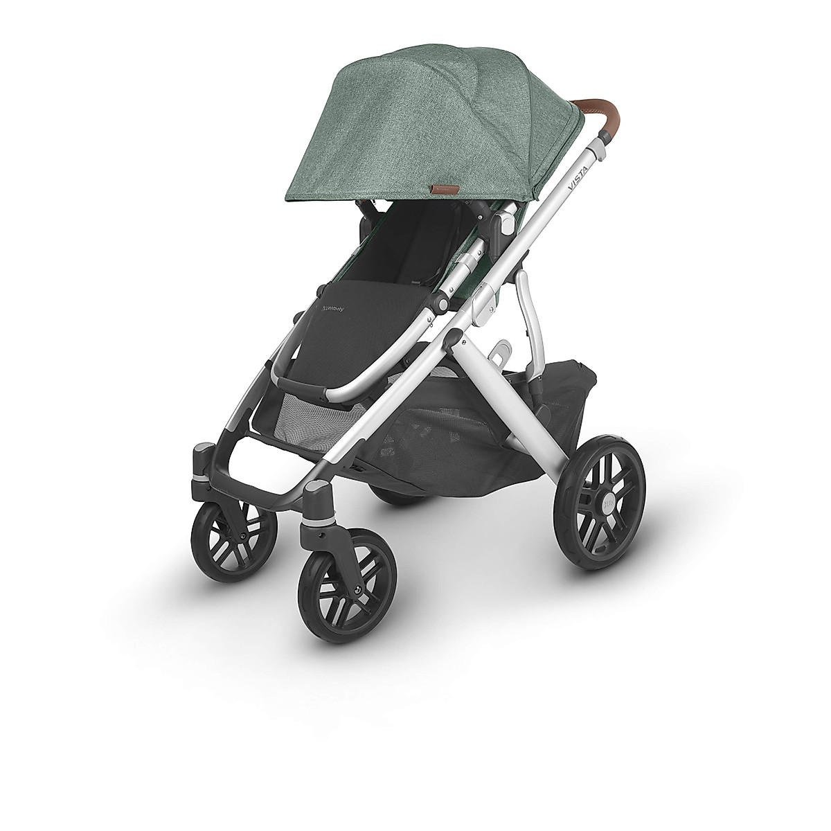 UPPAbaby Vista V2 Stroller - Emmett (Green Melange/Silver/Saddle Leather) + Travelbag for Vista, V2, Cruz, V2