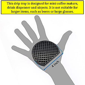 Coffee Drip Catcher 4 inches Small Drip Tray for Drink Dispenser Espresso Machine Carafe Tea Station Water Urn Durable ABS Plastic, Black, PDT0627S