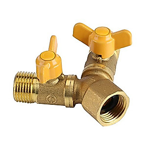 Yosoo 2 Way Brass Double Tap Adapter Garden Hose Connector Splitter G1/2 inch Outside Garden Irrigation Tap Adaptor and Hose Dual Faucet Connector