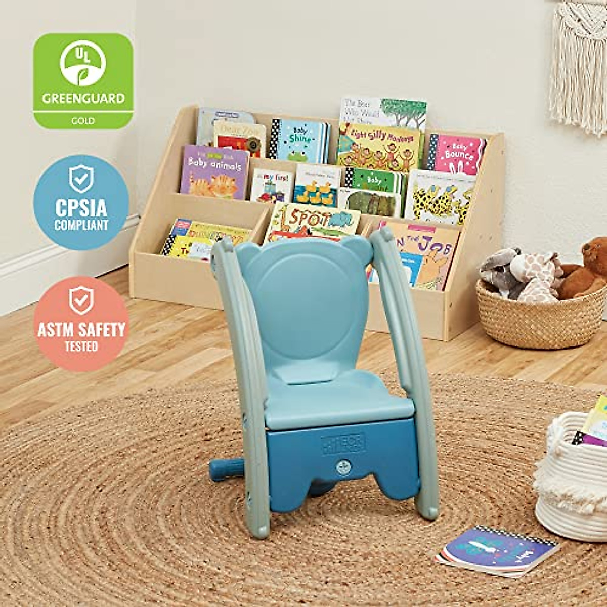 ECR4Kids Sit-N-Rock, Rocking Horse, Seafoam