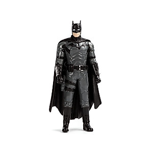 Jada Toys DC Comics The Batman 1:18 Batmobile with Lights Die-cast Car & 3.75" Batman Figure, Toys for Kids and Adults,Black