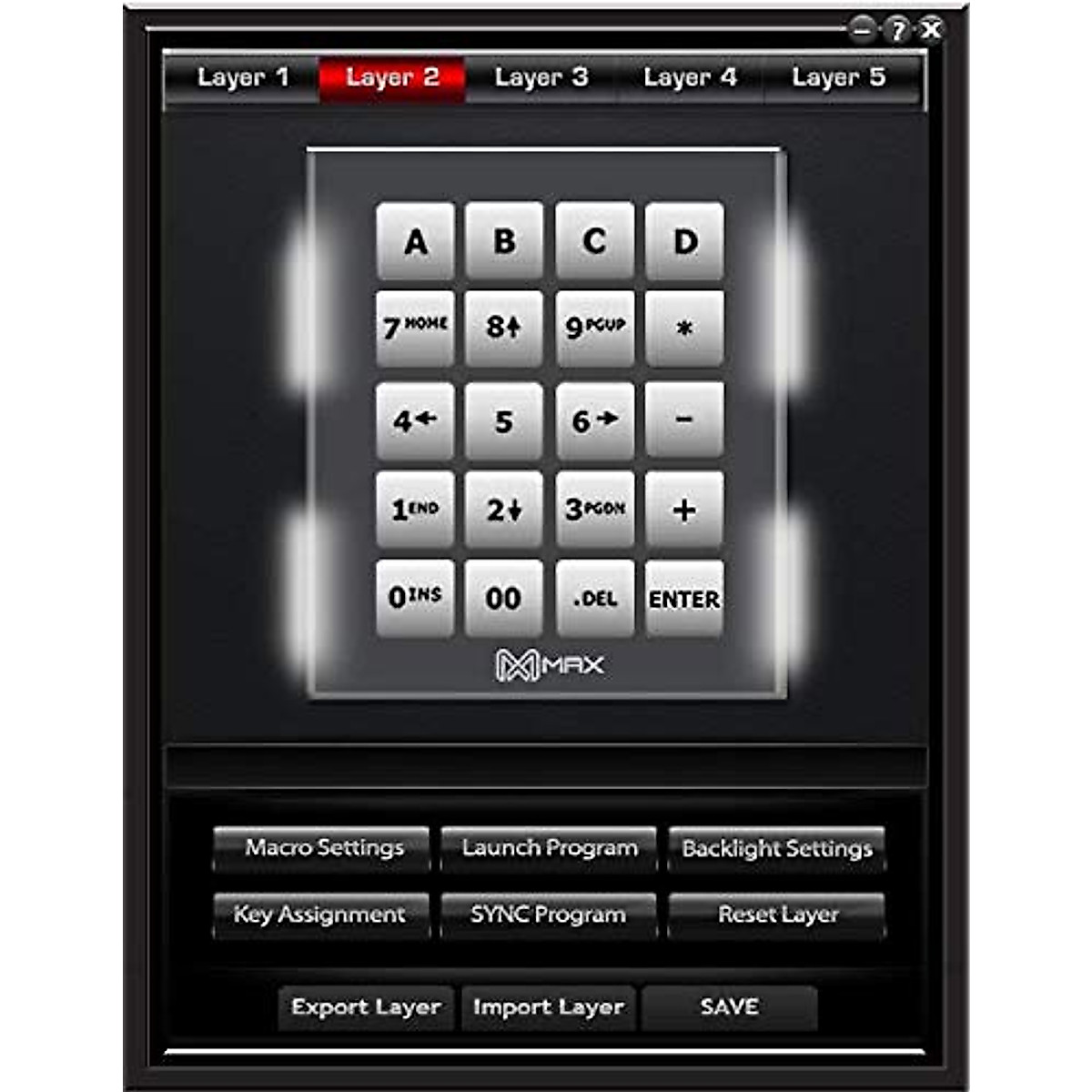 Max keyboard Falcon-20 Programmable Macropad Mechanical Keyboard, Backlit Multicolor LED, Cherry MX RGB Switch (Cherry MX RGB Brown)