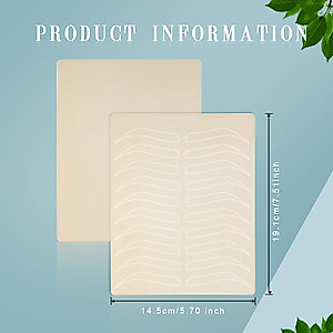 20 Pieces Microblading Supplies Double Sided Practice Skin for Eyebrows Tattoo Fake Skin Rubber Microblading Kit No Ink Makeup Silicone Skins to Practice Brow