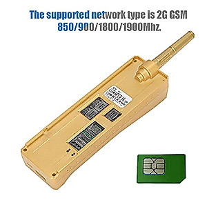 ariarly Retro Brick Shape Mobile Phone, W2 Unlocked Big Button Cellphone 2G Retro Bluetooth Cell Phone 1.77in Screen 4800mAh Power Bank Support Four Card Four Standby (Gold)