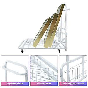 Yeeoy Art Canvas Storage Rack with Caster Wheels, Art Drying Rack Artwork Storage, Drawing Board Storage Rack for Canvas Boards, Frame, Panel, Printed Matter