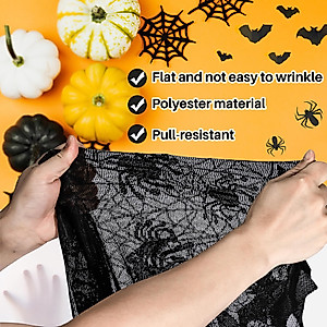 Halloween Party Decorations Indoor - Halloween Decor Set included Spider Web Fireplace Scarf Spider Web Table Runner And Cobweb Lampshade Perfect for Halloween Home Party Supplies Spider Web Decorati