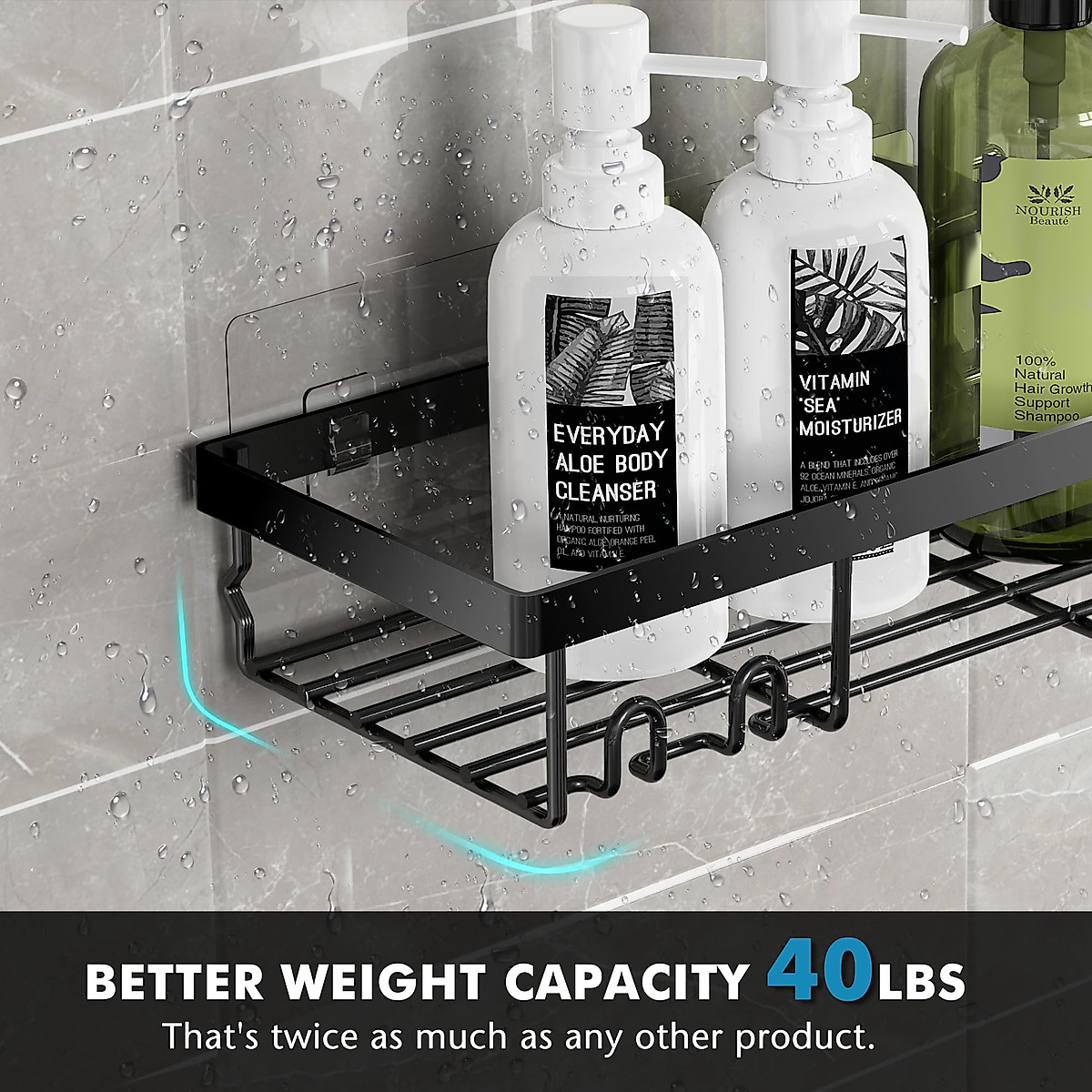 Moforoco Adhesive Shower Caddy Organizer Shelves Rack - 5 Pack Corner Bathroom Storage Organization, Home & Kitchen Decor Inside RV Accessories, Hanging First Apartment Household Camper Essentials