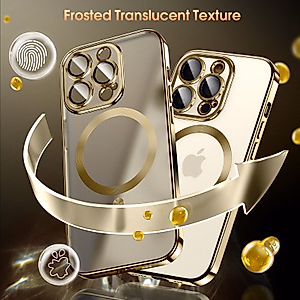 DOSNTO Magnetic for iPhone 13 Pro Max Case with MagSafe [ Integrated Camera Protecion] Translucent Matte Soft Slim Cover, 10FT Military Grade Drop Tested [Anti-Scratch] Wireless Charging