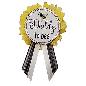 Daddy to Bee Pin Baby Shower Yellow & Black pin for dad to wear at Baby Shower, Baby Sprinkle