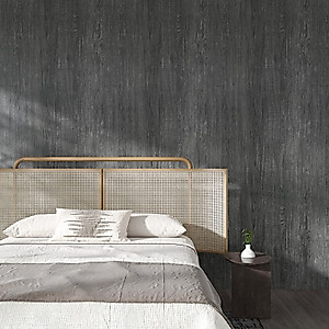 17.7&#039;&#039;x100&#039;&#039; Dark Grey Wood Peel and Stick Wallpaper Thick Self-Adhesive Removable Wallpaper Wood Decorative Wall Covering Rustic Wood Grain Contact Paper Waterproof Vinyl Film for Countertops Cabinet