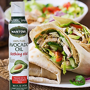 Mantova Avocado Oil, 100% Pure Cooking Oil Spray, perfect for healthy Keto snacks, baking, grilling, seasoning, or cooking, our oil dispenser bottle lets you spray, drip, or stream with no waste, 5 oz