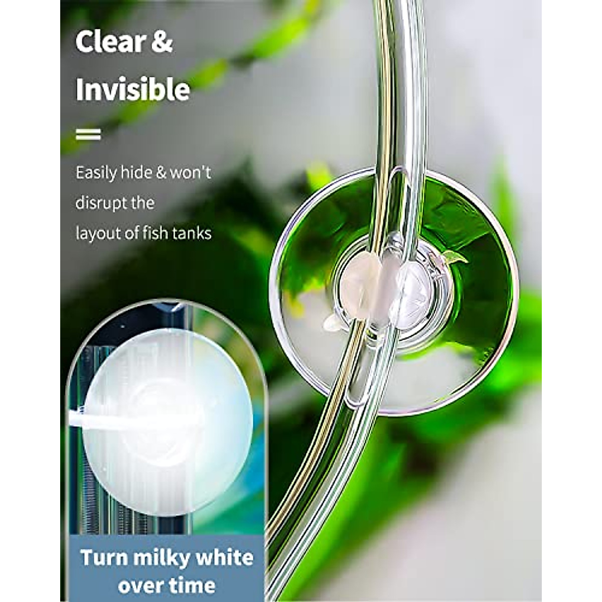 Pawfly 20 Pack Aquarium Suction Cups with Clips and Adjustable Zip Ties Cables Fish Tank Tools for Binding Moss Holding Airline Tubing Decorations Shrimp Nests and Reptile Hammocks