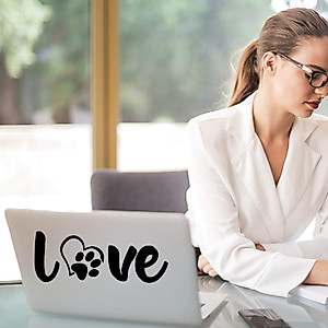 Paw Love Black Paw Dog Room Decor Decals (4x11 inch pet Decal) Dog Wall Decor Vinyl Paw Print Sticker Animal Footprint Wall Art Decoration