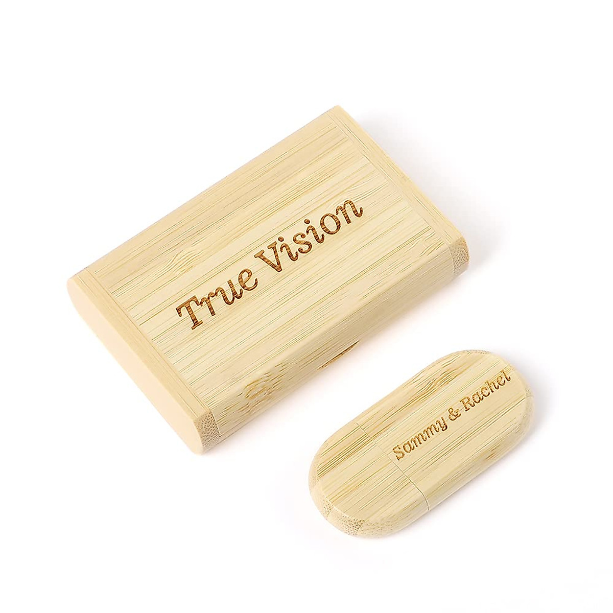 Customized Personalized U Disk 2G, 8G, 16G, 32G, 64G Logo Gift Commemorative Custom Logo Wooden USB Flash Drive, Personal Gift, Party Wedding (8G, Bamboo)