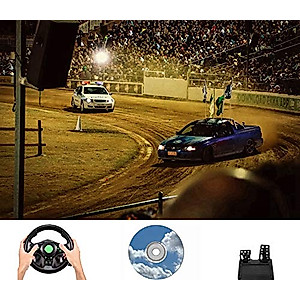 Sport Steering Racing Wheel,Gaming Vibration Racing Steering Wheel Pedals for XBOX 360/ PS2/ PS3/ PC USB Racing Wheel