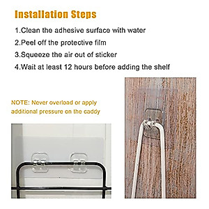 HAPY SHOP 12 PCS Clear Adhesive Hooks Sticker Suction Sticker Adhesive Wall Hooks for Banthroom Shelf Corner Shower Caddy,No Drilling Bathroom Shower Shelf Accessories,3 Styles