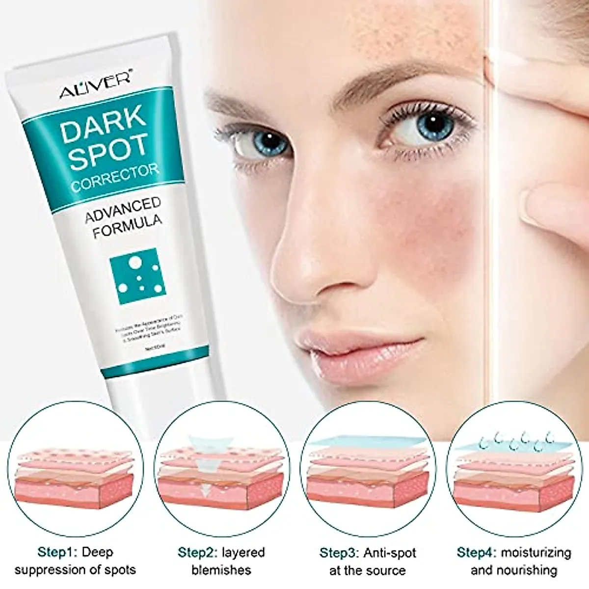 Dark Spot Remover for Face, Dark Spot Corrector Cream, Fade Out The Skin Black Precipitate, Remove Freckle for Face, Fade Spots for All Skin Tone Types