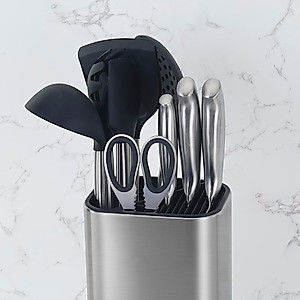 PTERSQ Stainless Steel Knife Holder & Utensil Holder, Knife Block, Knife Stand, Kitchenware Storage Knife Rack, Knife Seat Stainless Steel Knife Holder For Kitchen Knife holder