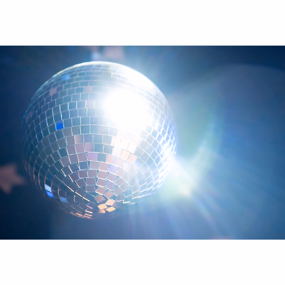 The Dreidel Company Mirror Disco Ball 7" Inch, Silver Hanging Ball with Attached String for Ring, Reflects Light, Fun Party Home Bands Decorations, Party Favor (Single)