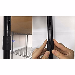 Cozzine 5 Tier Storage Shelves, Adjustable Storage Shelves Heavy Duty Steel Tube Wire Shelving Unit (Black 21'' x 11'' x 59'')