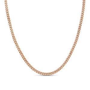 KEZEF Miami 18k 3mm Cuban Link Chain for Men Women 925 Sterling Silver Necklace Chain Tarnish Free Gold Necklace Gold Plated Chain Rose Gold Chains Sterling Silver Chain