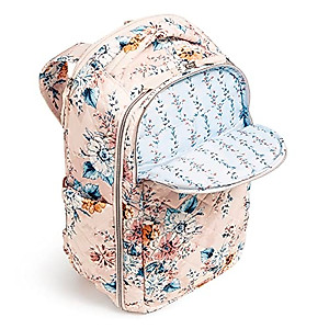 Vera Bradley Women's Performance Twill Travel Backpack Travel Bag, Peach Blossom Bouquet, One Size