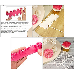 KALAIEN 3 pcs The Easiest Carnation Ever Cutter Flower Cake Cookie Sugarcraft Fondant Decorating Plunger Cutters Mold