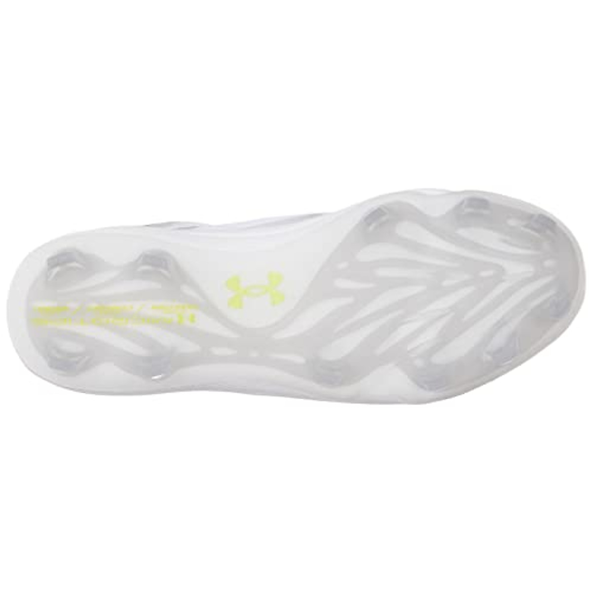 Under Armour Men's Yard Low MT TPU Baseball Cleat, (100) White/White/Metallic Silver, 8.5