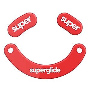 Superglide2 - New Controllable Speed Textured Surface Smoothest Mouse Feet/Glides Made with Ultra Strong Glass Smooth and Durable Sole for Razer DeathAdder V3 Pro [Red]