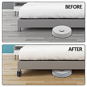 Tocawe Bed Risers 4 Inch - Heavy Duty Set of 9 Round Furniture Bed Lifts Risers Supporting 2300 lbs for Couch, Desk, and Table, Black