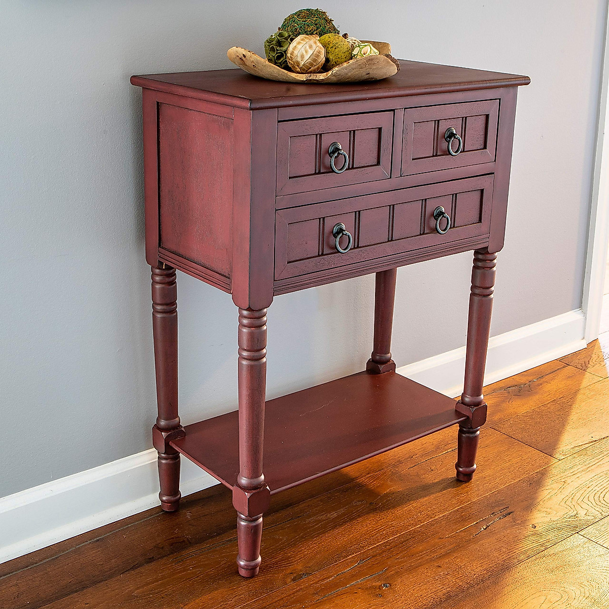 Decor Therapy Westerman Three Drawer Storage Console Table, Black