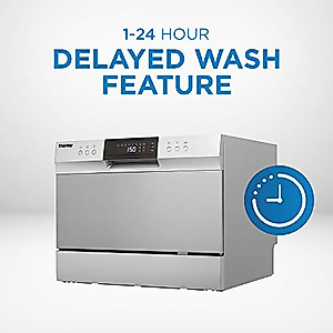 Danby DDW631SDB Countertop Dishwasher with 6 place Settings and Silverware Basket, LED Display, Energy Star