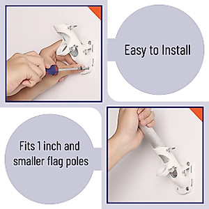 UNCO- Aluminum Flag Pole Holder, Heavy Duty Aluminum Mount, Flag Pole Bracket, Flag Pole Holder Mounting Bracket, Flag Pole Brackets for House, Flag Pole Mounting Bracket, Flag Pole Holder for House