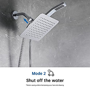 G-Promise Metal 3-Way Shower Diverter with Shut-off Setting and Handheld Holder for Bathroom Shower System, 4 Settings Diverter for Fixed Rain Showerhead and Handheld, Universal Replacement Part