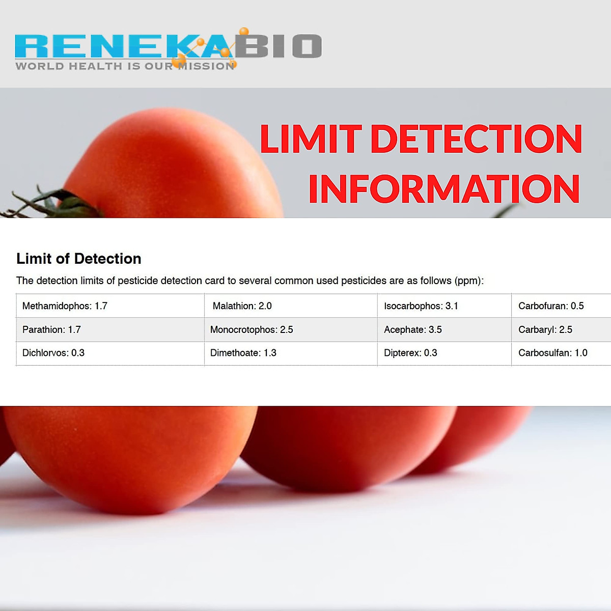 Pesticide Test Strips by RenekaBio, Food Pesticide Testers, Fruit Pesticide Test Kit, Pesticide Testing Equipment, Home Use Science Fair Projects Vegetables Fruits Marijuana 20 Test