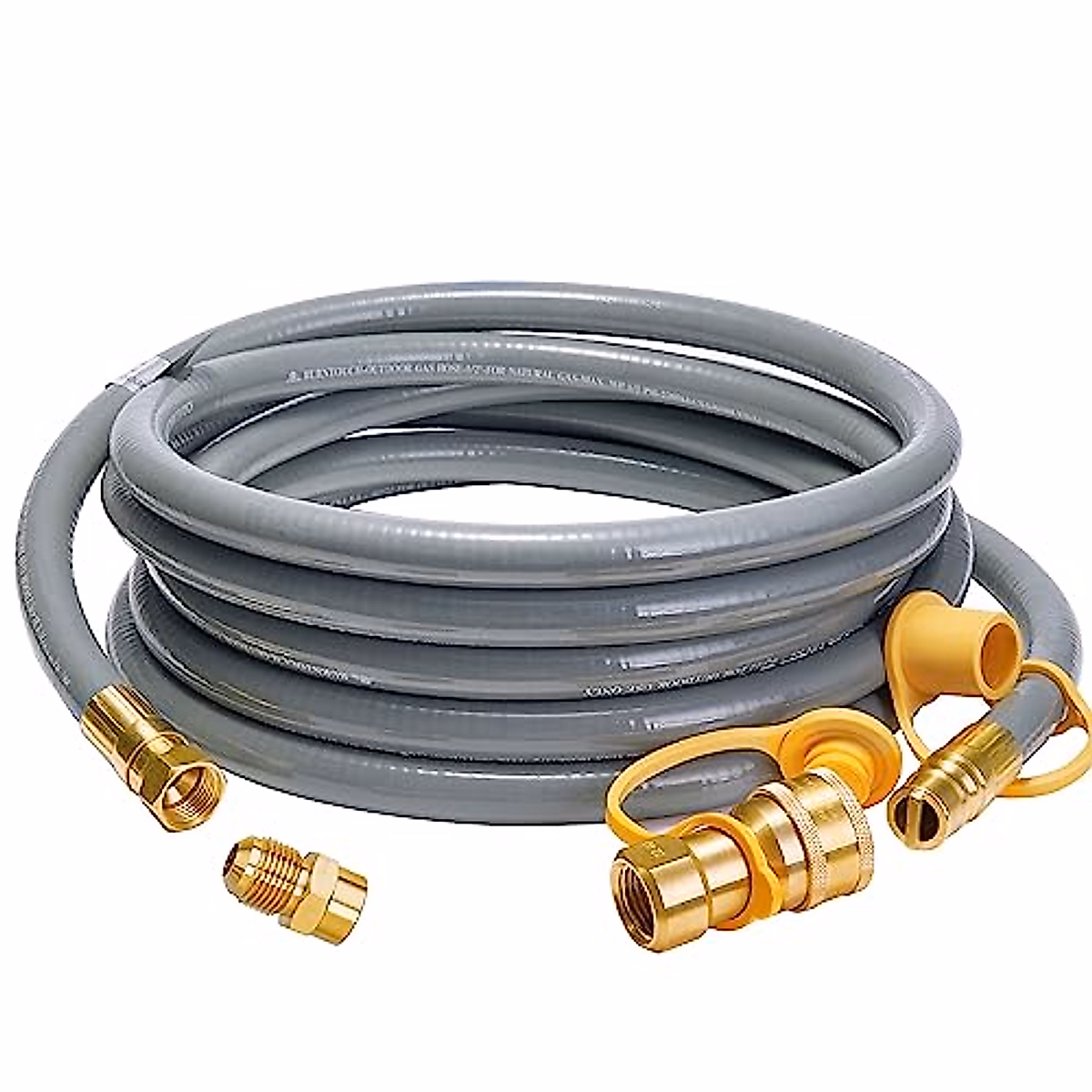 CALPOSE 15 Feet 1/2 inch ID Natural Gas Grill Hose with Quick Connect Fittings, Natural Gas Line for Grill, Pizza Oven, Heater and More Low Pressure Appliance