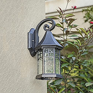 OUUED European Wall Light Outdoor Waterproof Glass Wall Lamps E27 European Vintage Metal Aluminum Retro Industrial Outside Wall Sconce Balcony Door Aisle Garden Home Lighting Wall Lights