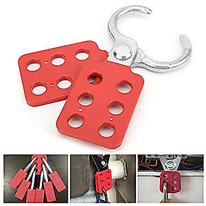 Sonew 10pcs Lockout Tagout Hasp, Safety Aluminium Insulation Padlock Hasp for Multiple Management, Insulated Lock Hasp with 6 Holes Interlock, 1in Inside Jaw Diameter