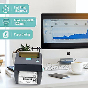HotLabel Shipping Label Printer - Direct Thermal Label Printer 4x6 for Logistics Packaging Postage Home Small Business Sticker Printer Machine Compatible with UPS USPS Amazon FedEx - Windows Mac