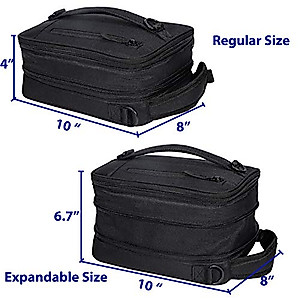 MIER Insulated Lunch Box Bag Expandable Lunch Pack for Men, Women, Kids, Black