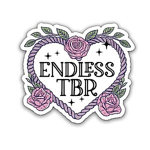 Miraki Endless TBR Sticker, Book Lover Sticker, Romance Sticker, Reading Sticker, Bookish Sticker, Water Assitant Die-Cut Vinyl Booktok Decals for Laptop, Phone, Water Bottles, Kindle Sticker