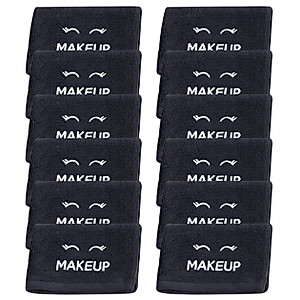 White Classic Bleach Safe Black Makeup Washcloths for Face Cleansing, 12 Pack - Super Soft Luxury Cotton Black Makeup Towels, Highly Absorbent and Quick Dry, All Makeup Remover Cloth | 13 x 13
