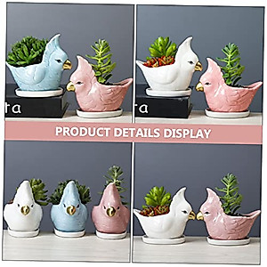 ORFOFE 1 Set Ceramic Flowerpot Parrot Animal Planter Ceramic vases for Flowers Animal Flower Pot Plant Pot Mini vases for Flowers Succulent Flowerpot Succulents Ceramics Small Ceramic