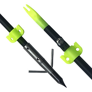 e5e10 Archery Bowfishing Arrows Hunting 34inch Solid Fiberglass Arrows with Broadhead for Compound Bow and Recurve Bow 6pcs (Black)