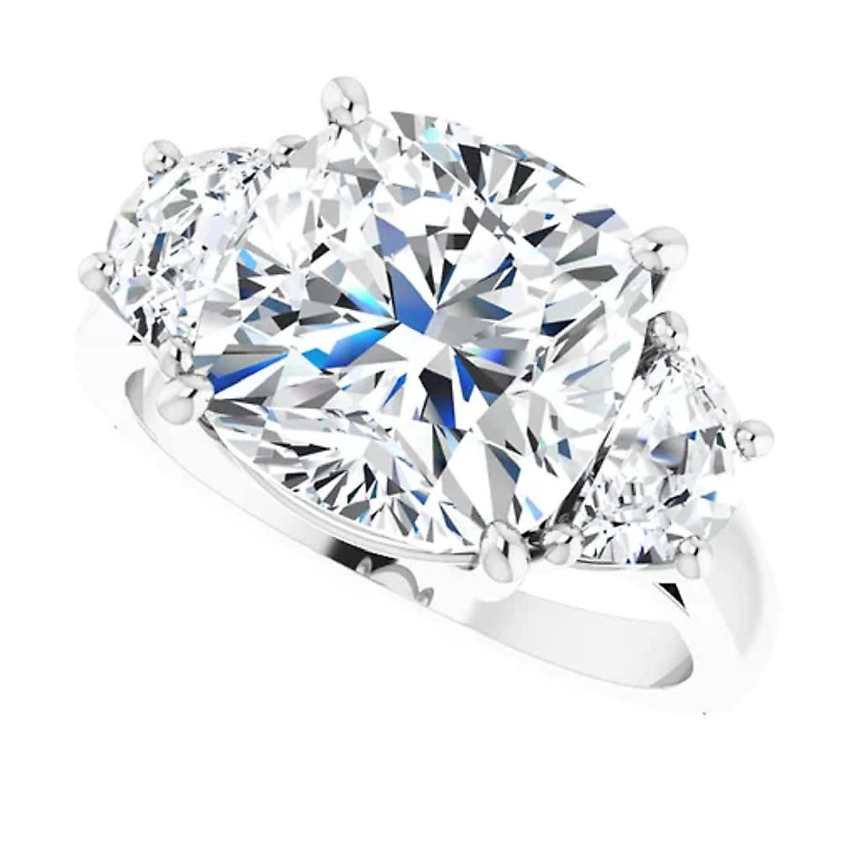 JEWELERYIUM 5.00 CT Cushion Colorless Moissanite Engagement Ring, Wedding Bridal Ring Set, Eternity Sterling Silver Solid Diamond Solitaire 4-Prong Anniversary Promise Ring for Her (8)