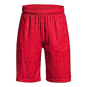 Under Armour Boys' Renegade 3.0 Printed Shorts , Red (600)/Black , Youth Medium
