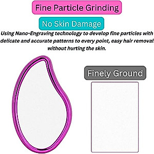 Crystal Hair Eraser, Painless Hair Removal and Exfoliation - Bleame Hair Eraser - Ideal Hair Remover Tool for Arms and Legs, Portable Mild Hair Remover, Reusable - Purple