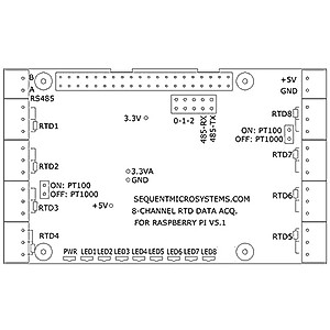 RTD Data Acquisition 8-Layer Stackable HAT for Raspberry Pi